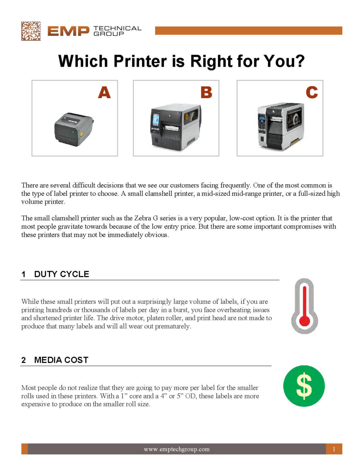 Label Printer Selection - EMP Tech Group