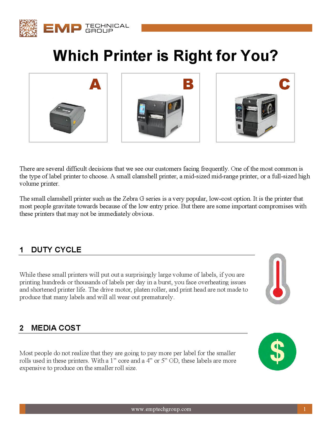 Label Printer Selection - Emp Tech Group