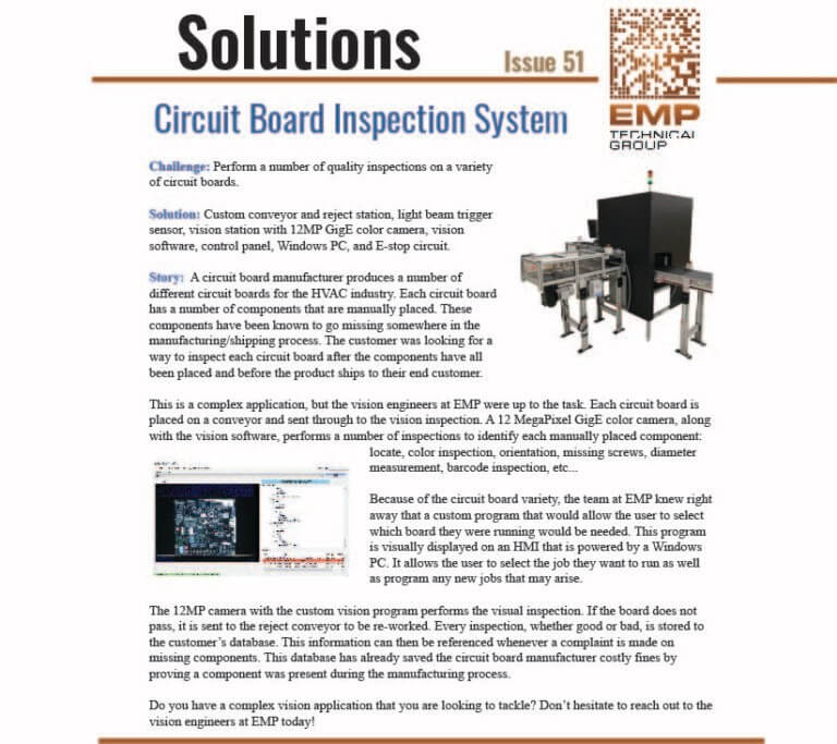 Circuit Board Inspection System - EMP Tech Group