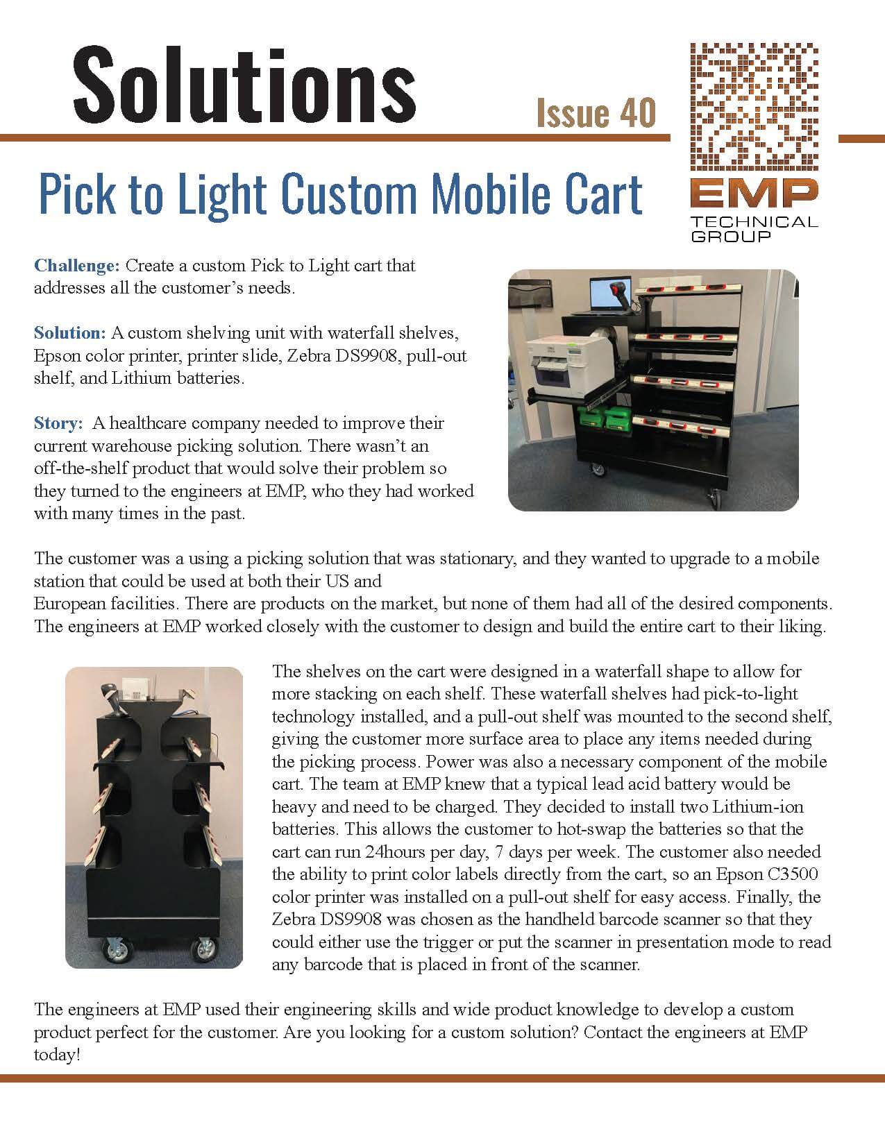 Custom Pick to Light Cart - EMP Tech Group
