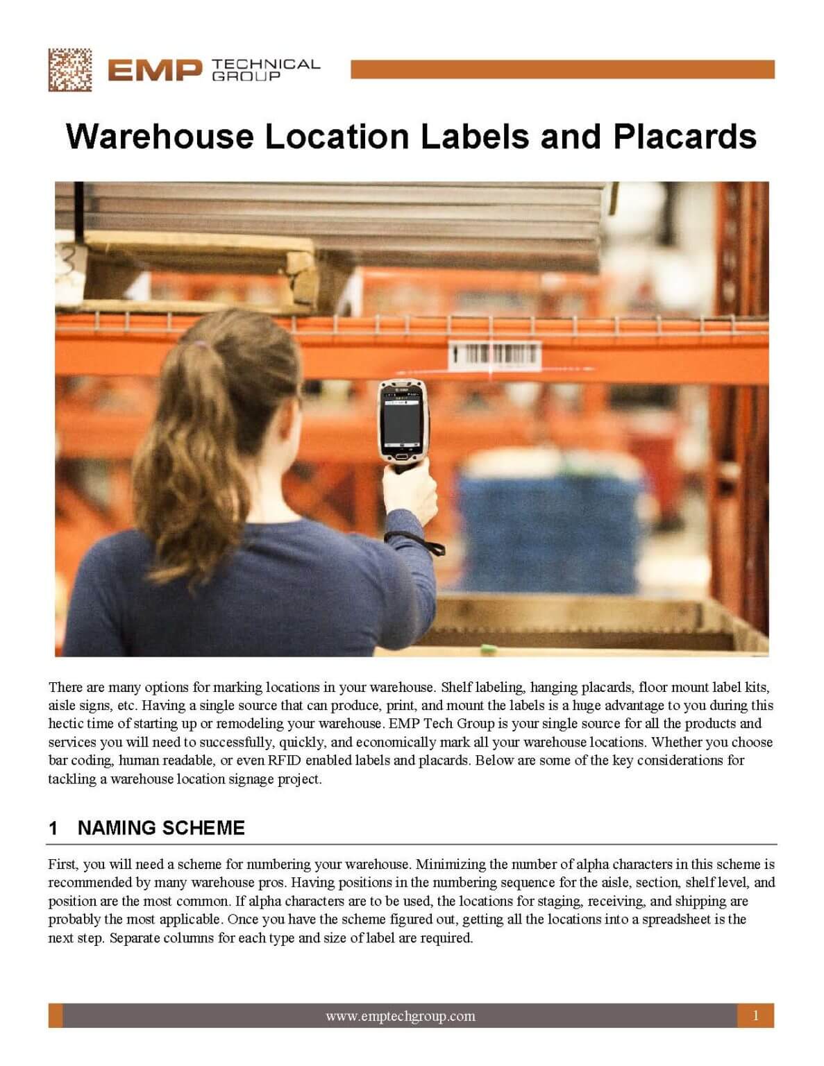 Warehouse Signage and Rack Labeling - EMP Tech Group