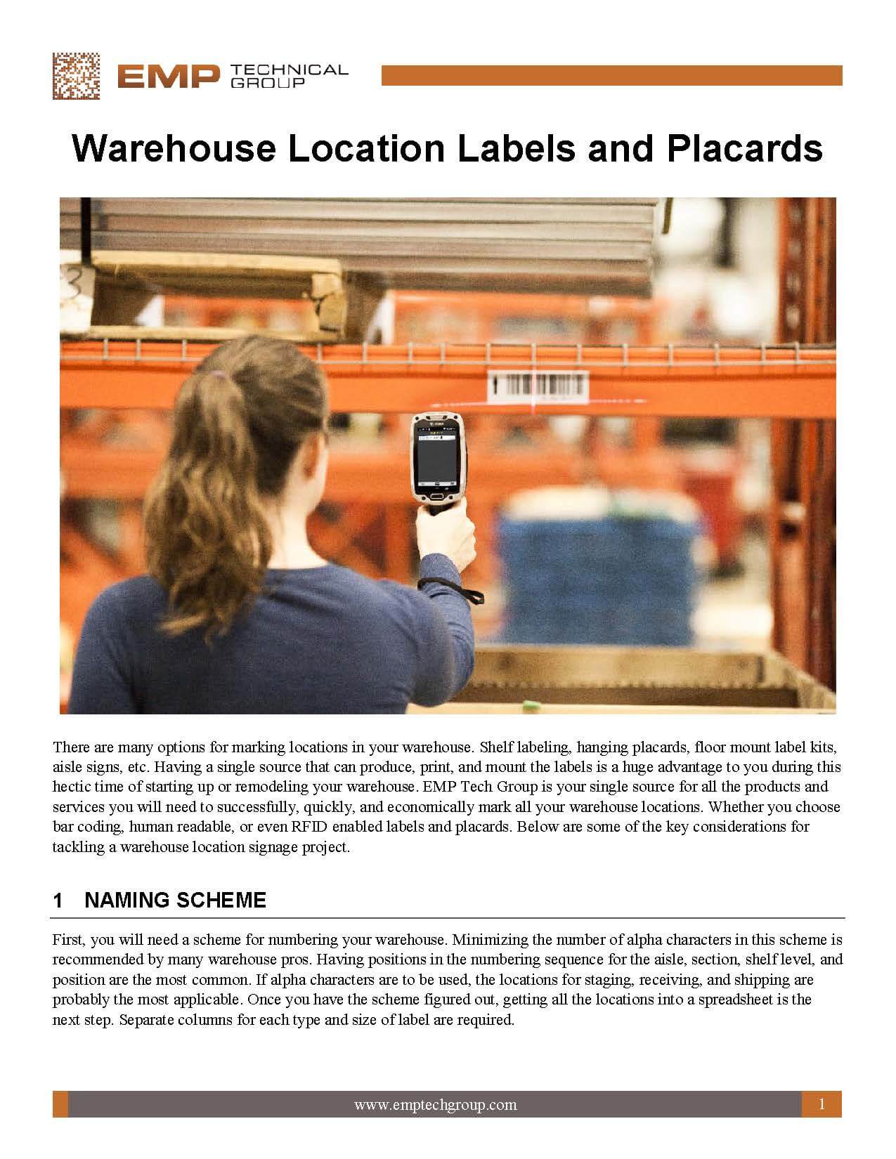 Warehouse Signage and Rack Labeling - EMP Tech Group