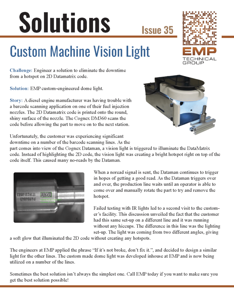 Custom Machine Vision Light - EMP Tech Group