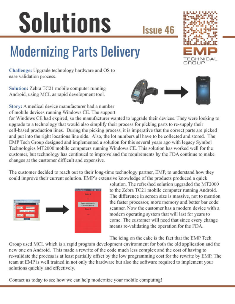 Modernizing Parts Delivery - EMP Tech Group