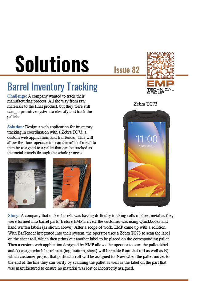 Barrel Inventory Tracking - EMP Tech Group