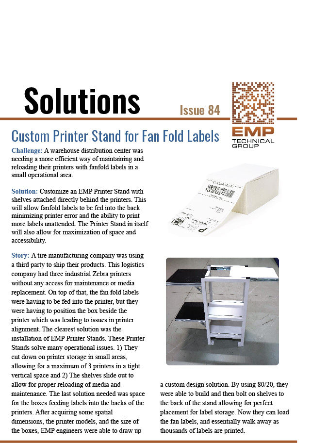 Custom Printer Stand for Fan Fold Labels - EMP Tech Group