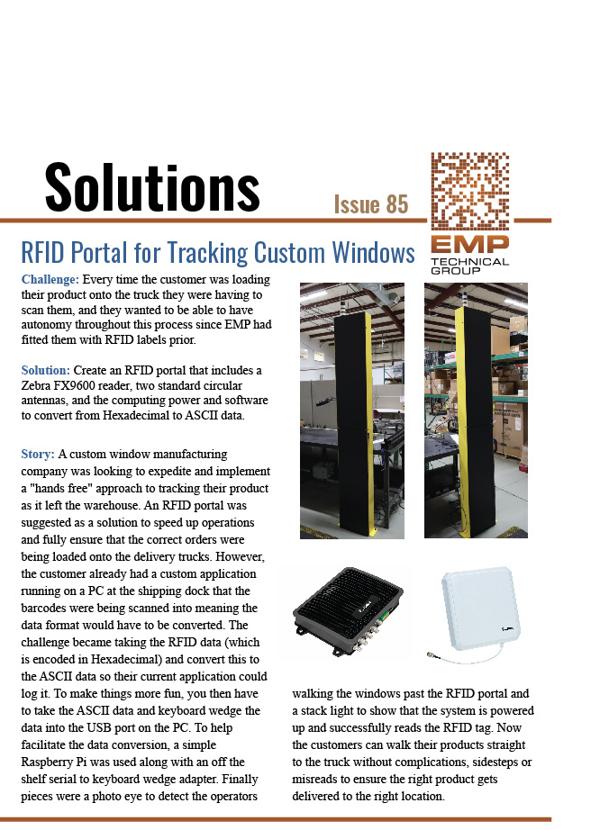 RFID Portal for Tracking Custom Windows - EMP Tech Group